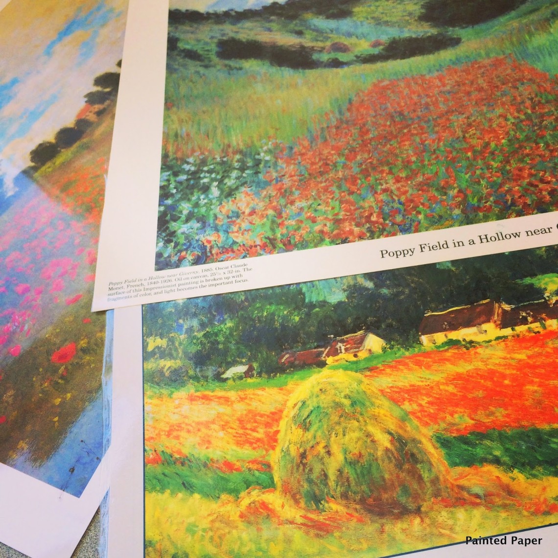 Monet’s Fields of Poppies – Painted Paper Art
