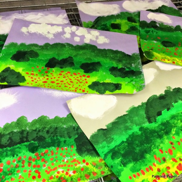 Monet’s Fields of Poppies – Painted Paper Art