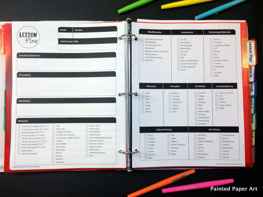 The Original Art Teacher Planner