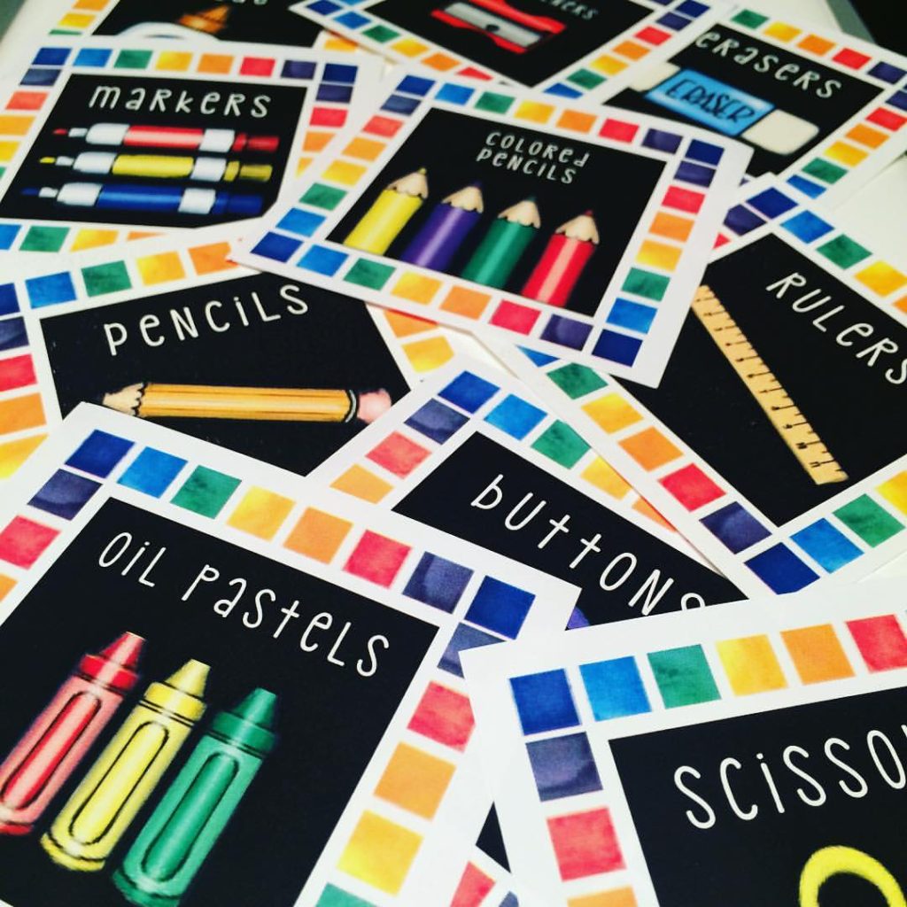 The Organized Art Teacher: Vol 2. Rainbow Art Supply Labels