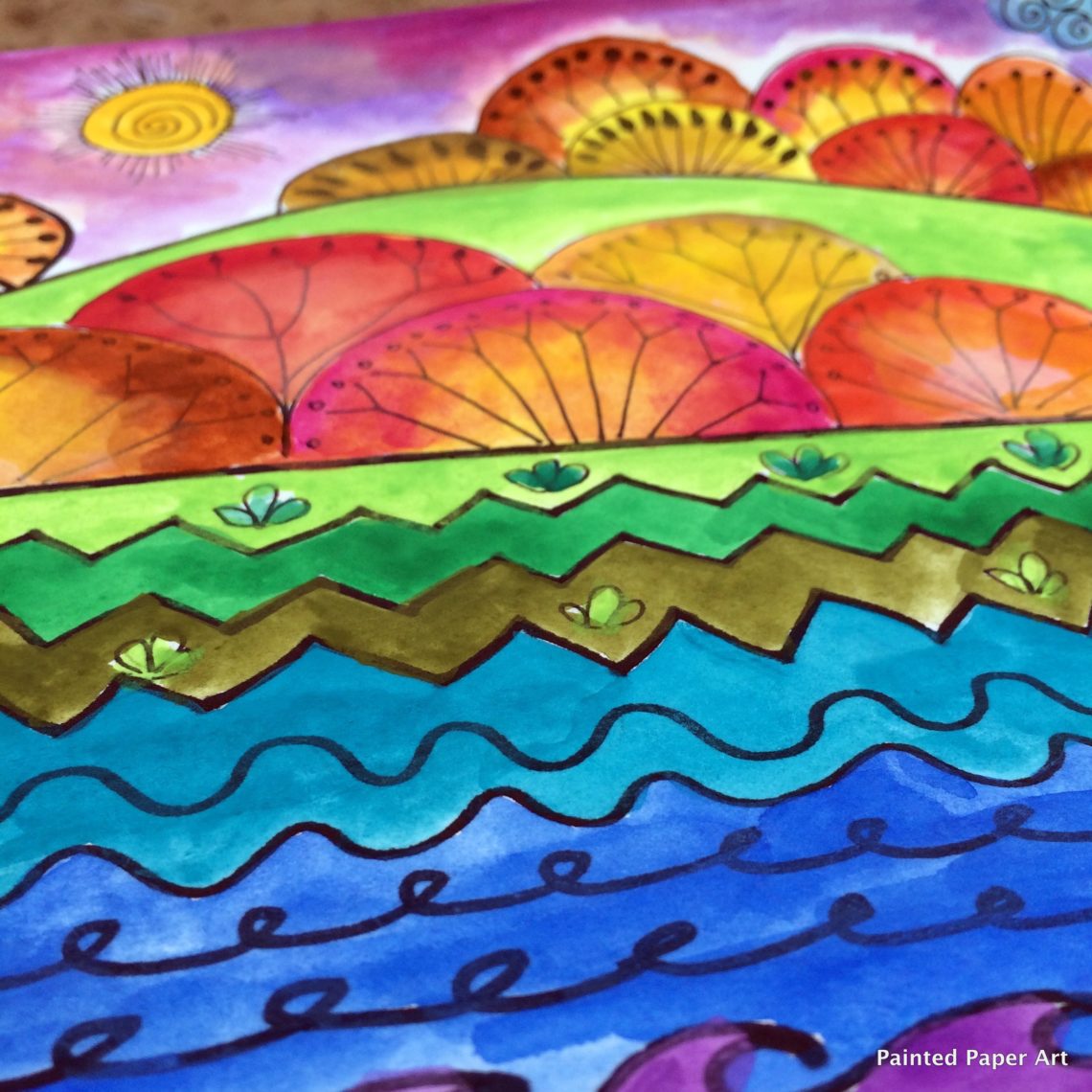 Lines and Landscapes – Painted Paper Art