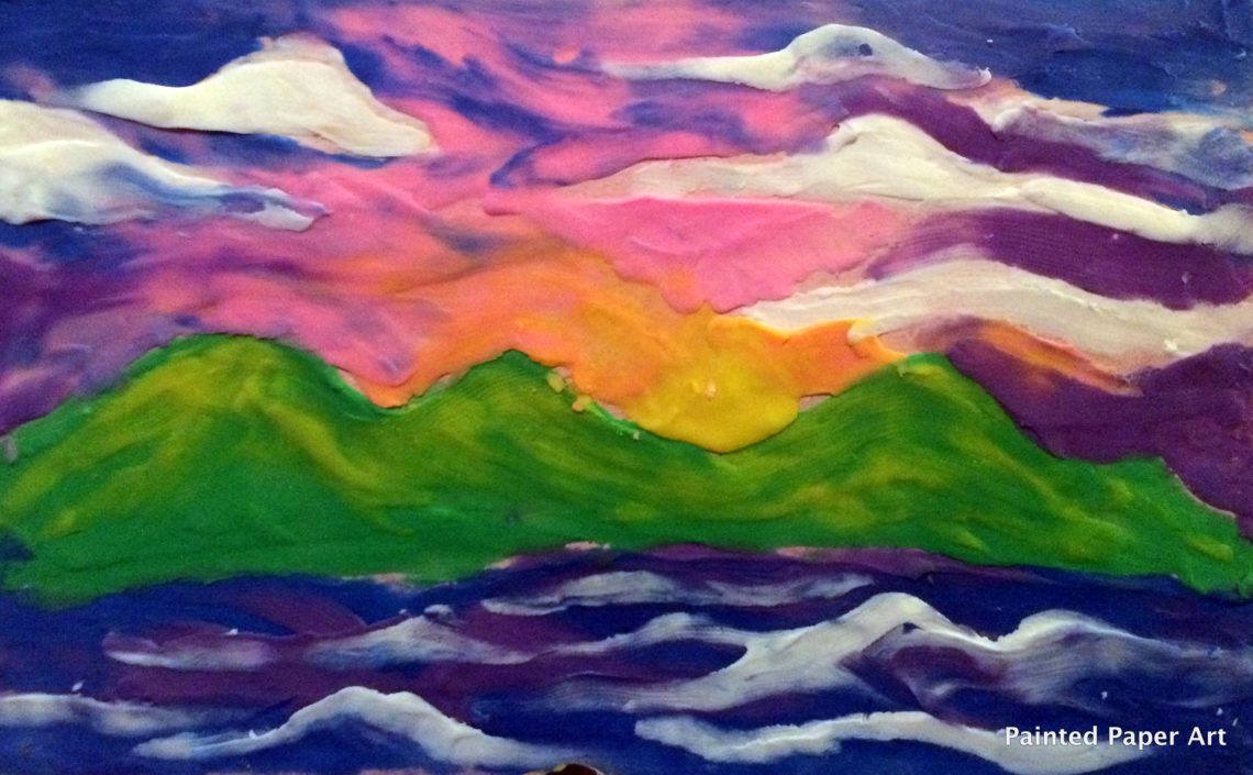 Landscapes Postcards with Modeling Clay