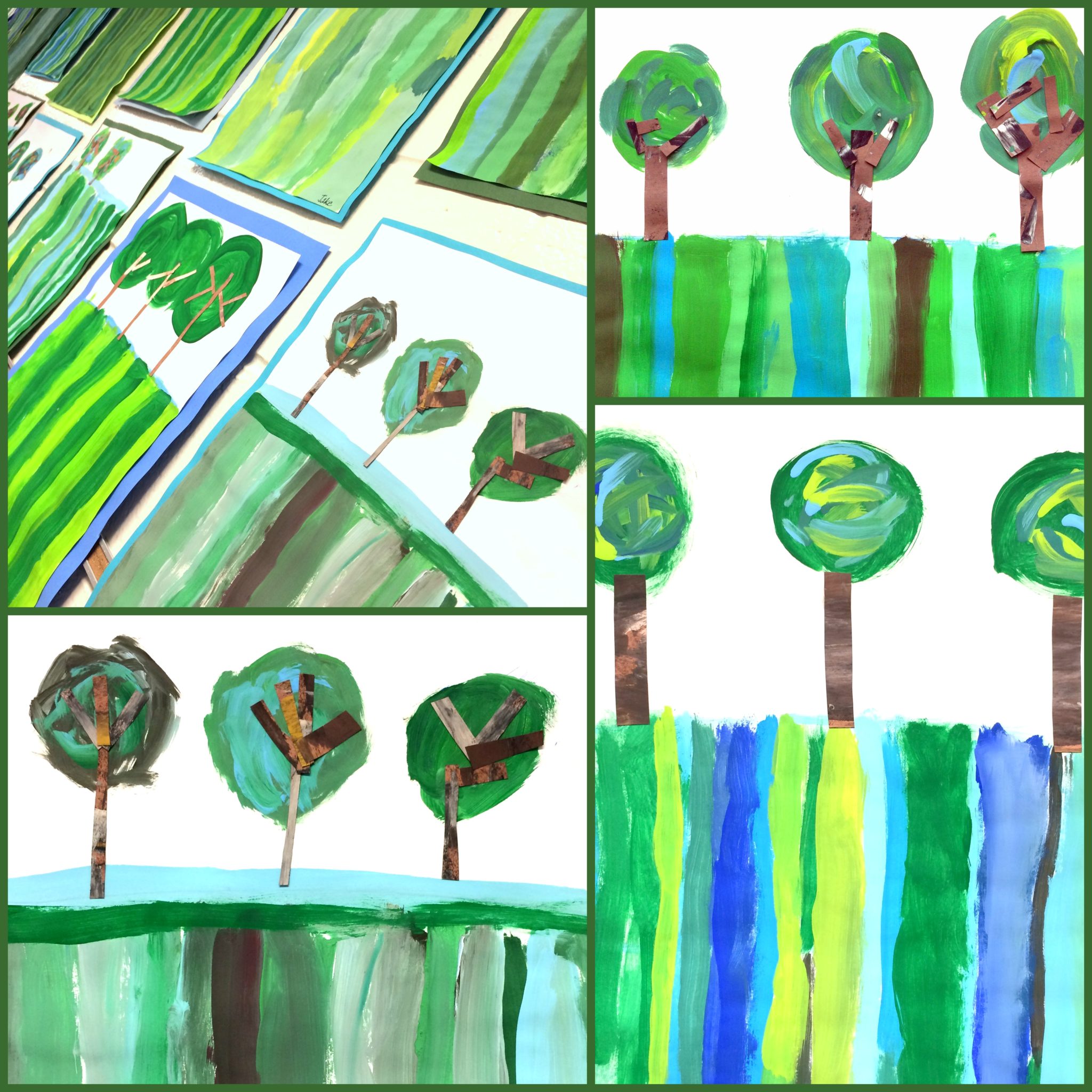 Color Study: Green – Painted Paper Art