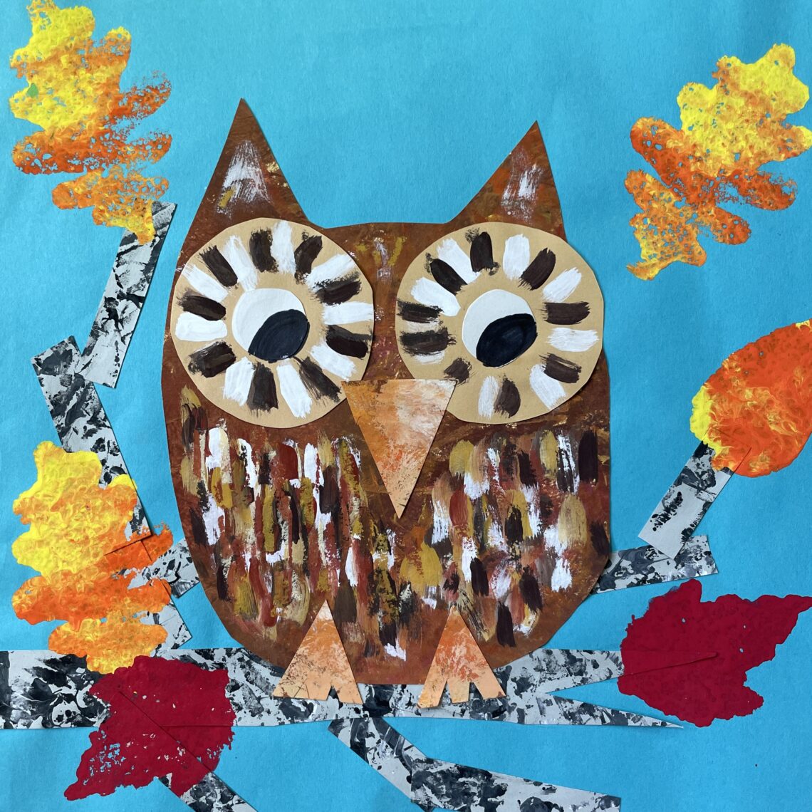 Mixed Media Owls – Painted Paper Art