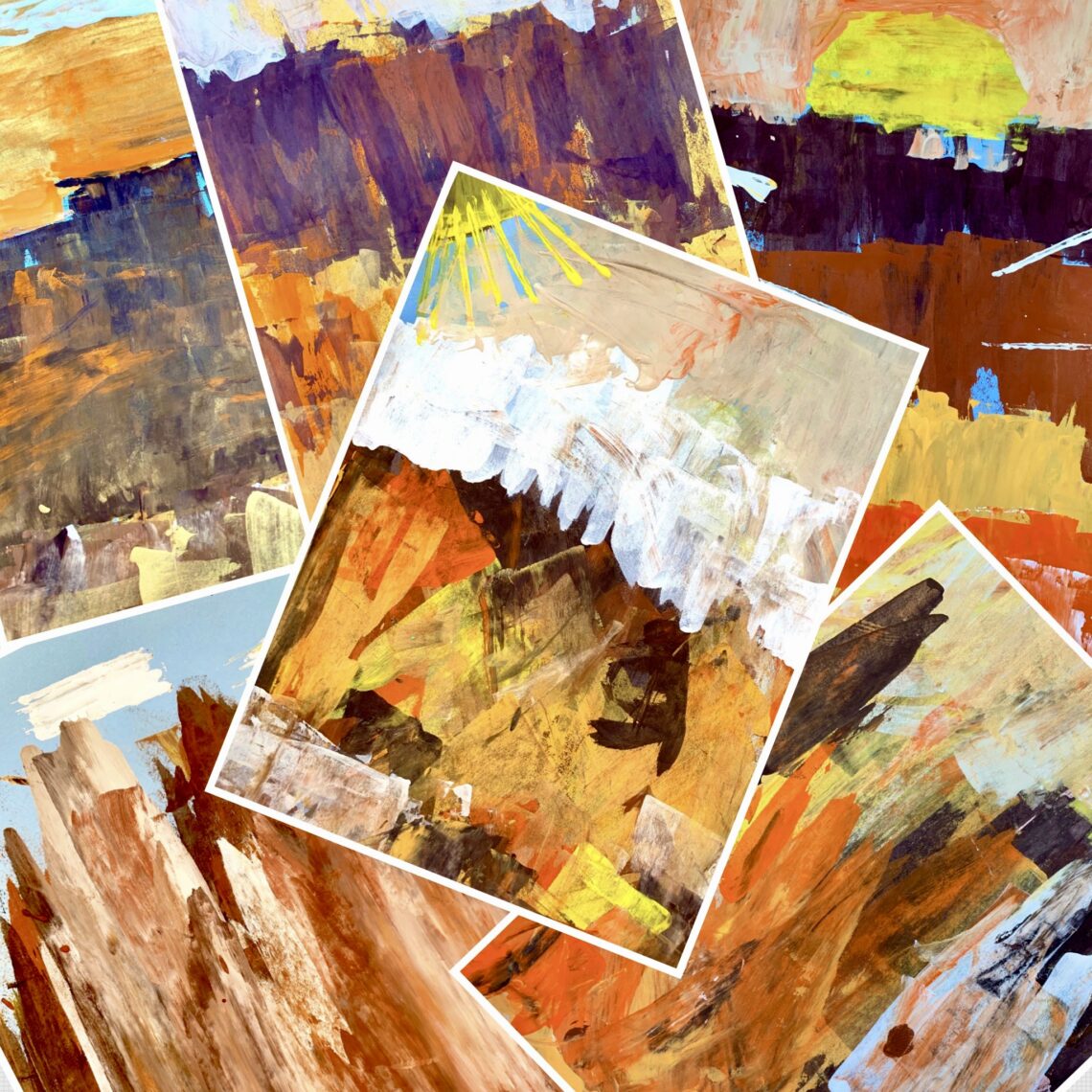 Native American Abstract Landscapes – Painted Paper Art