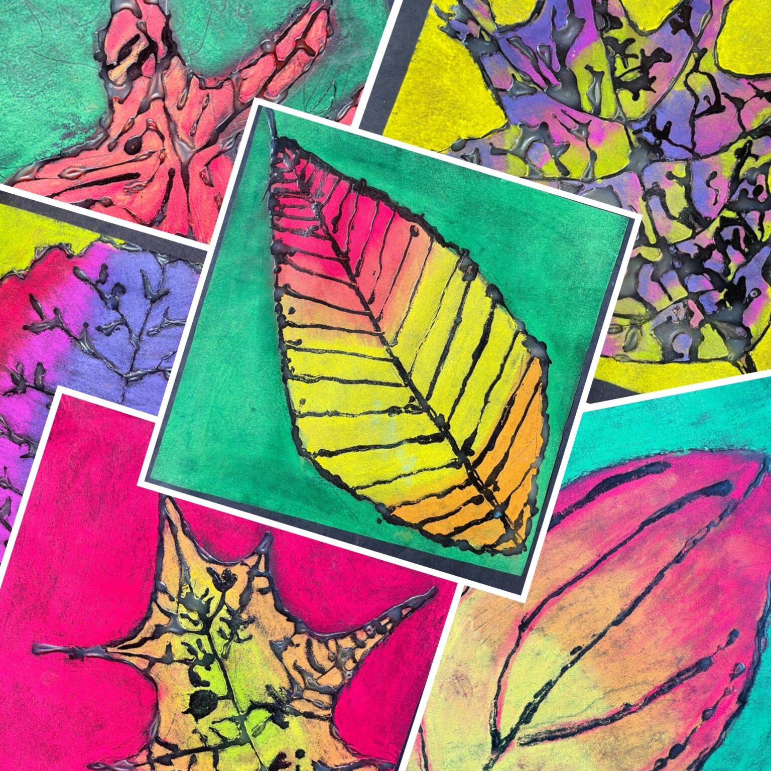 Chalk Leaves – Painted Paper Art