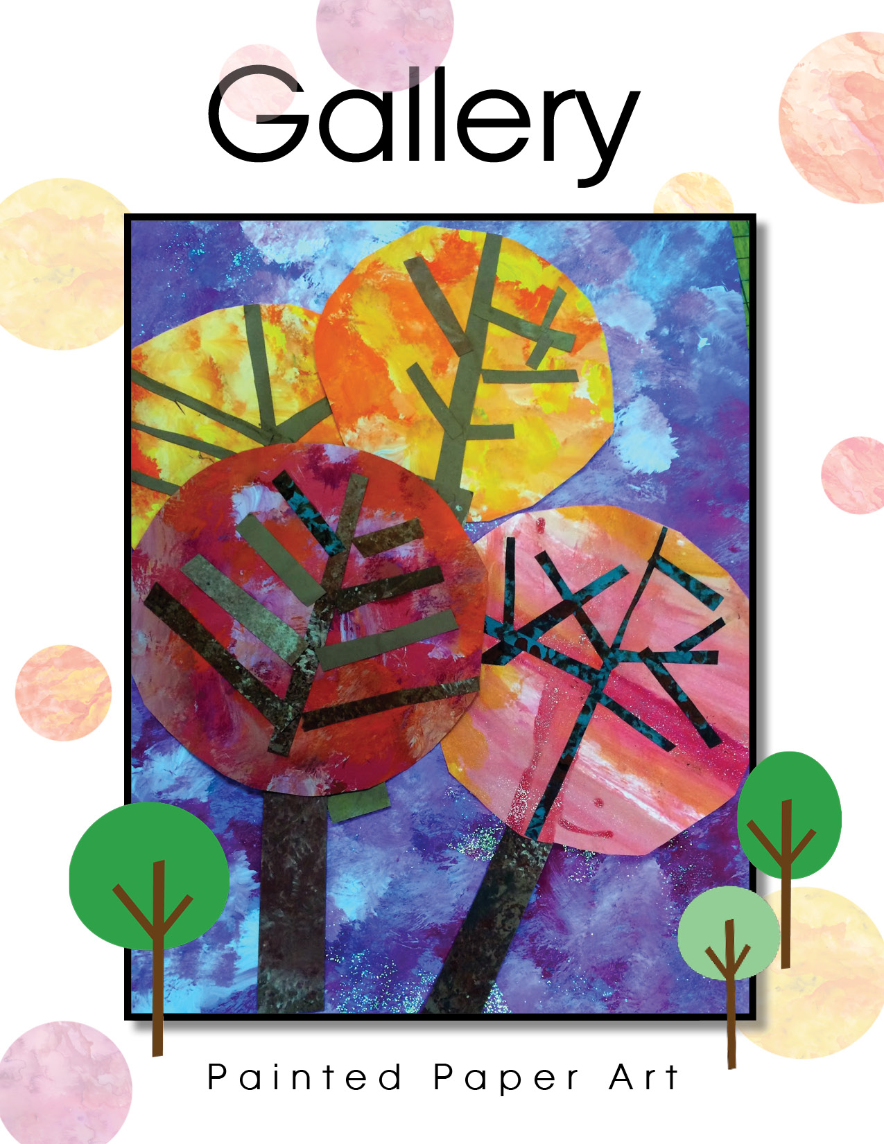 Painted Paper Circle Trees