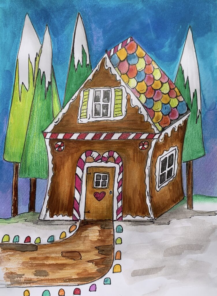 Gingerbread House – Painted Paper Art