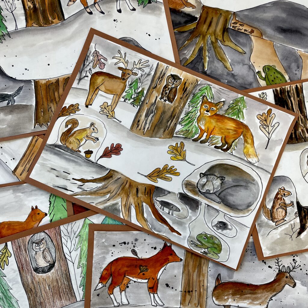 Over and Under the Snow – Painted Paper Art