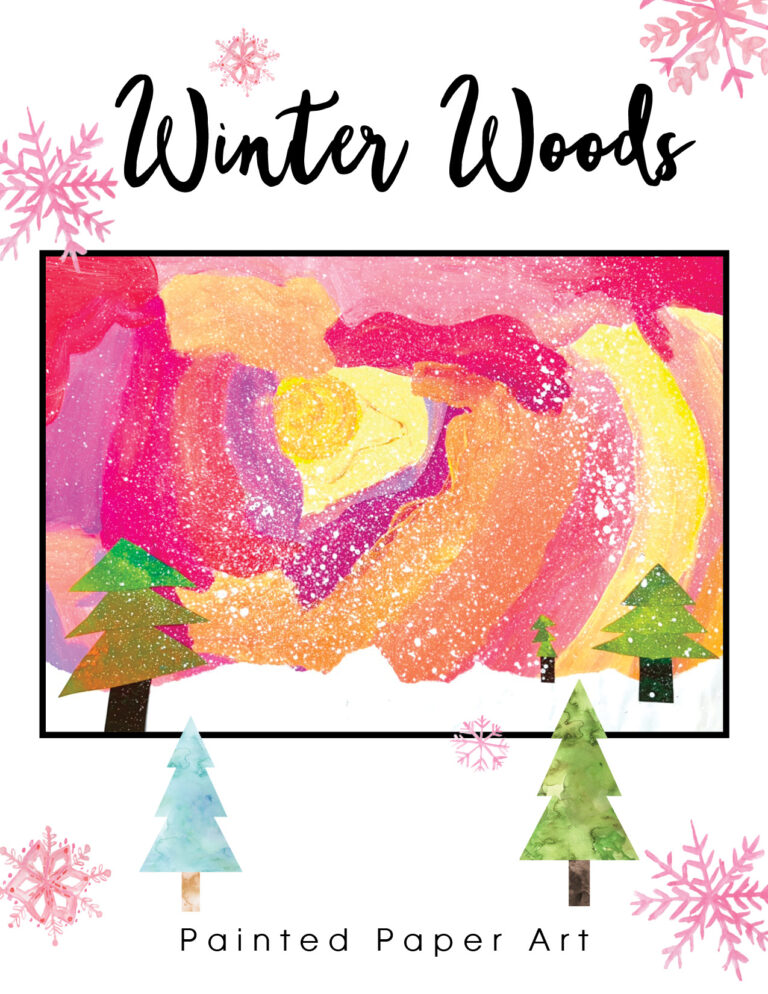 Winter Woods with Northern Lights