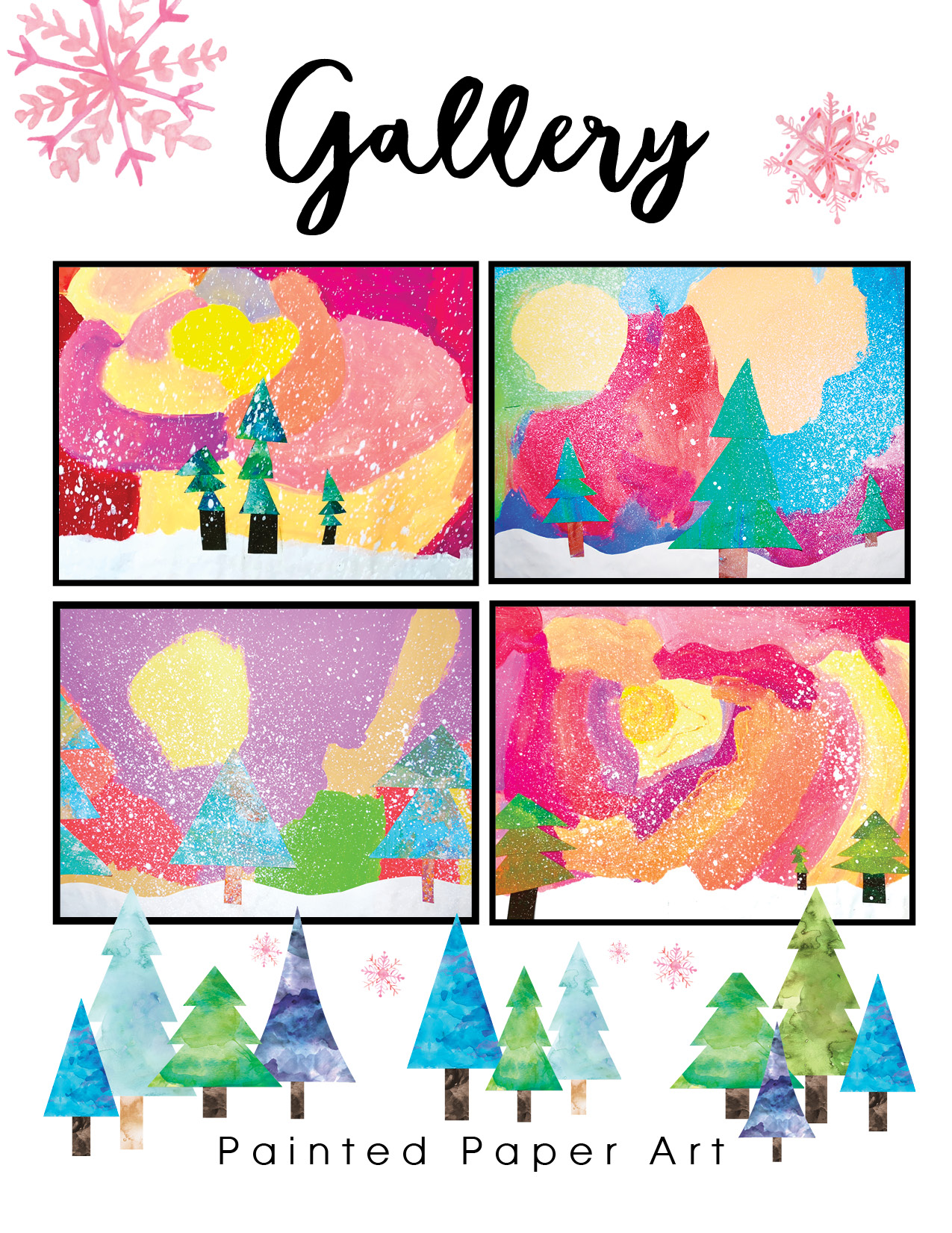 Winter Woods with Northern Lights