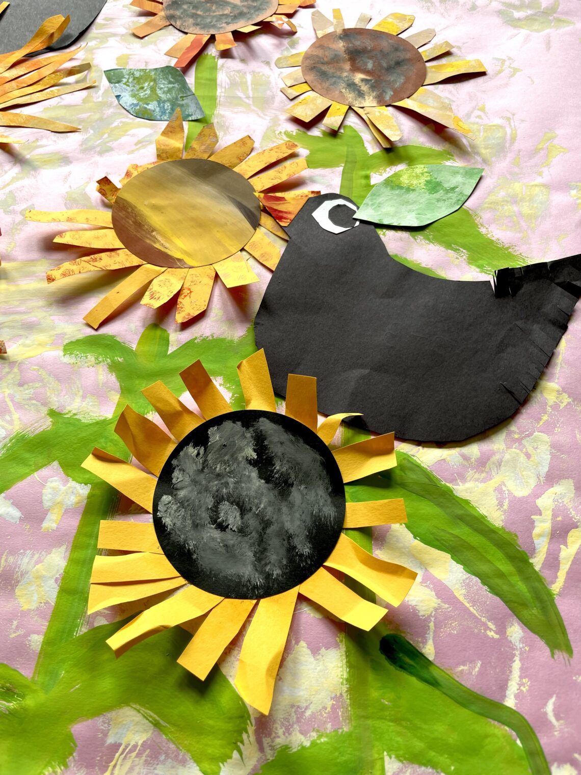 Sunflowers and Crows