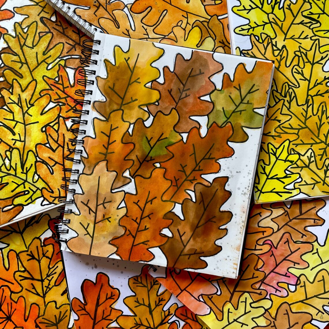Oak Leaves – Painted Paper Art