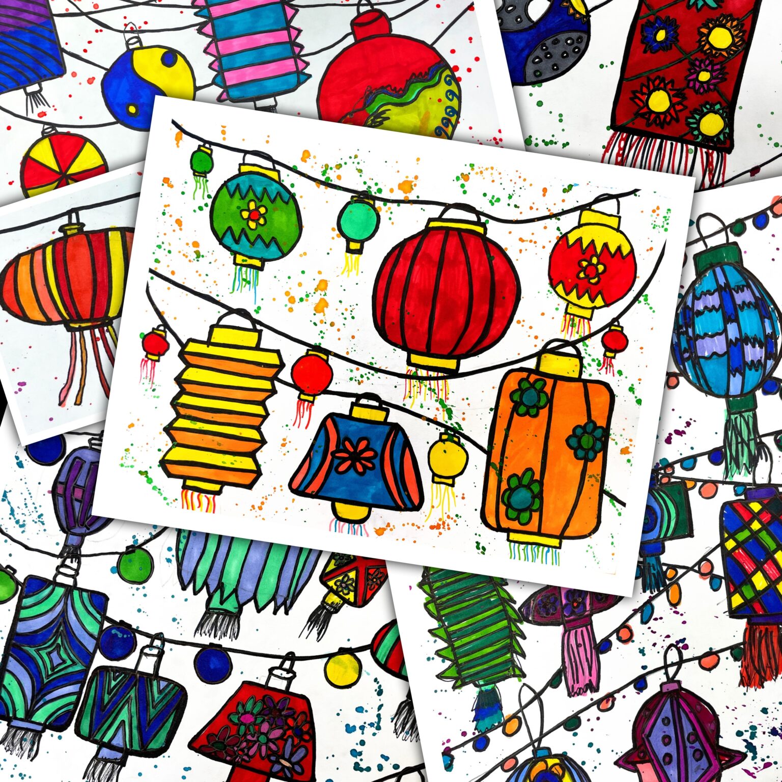 Chinese Lanterns – Painted Paper Art